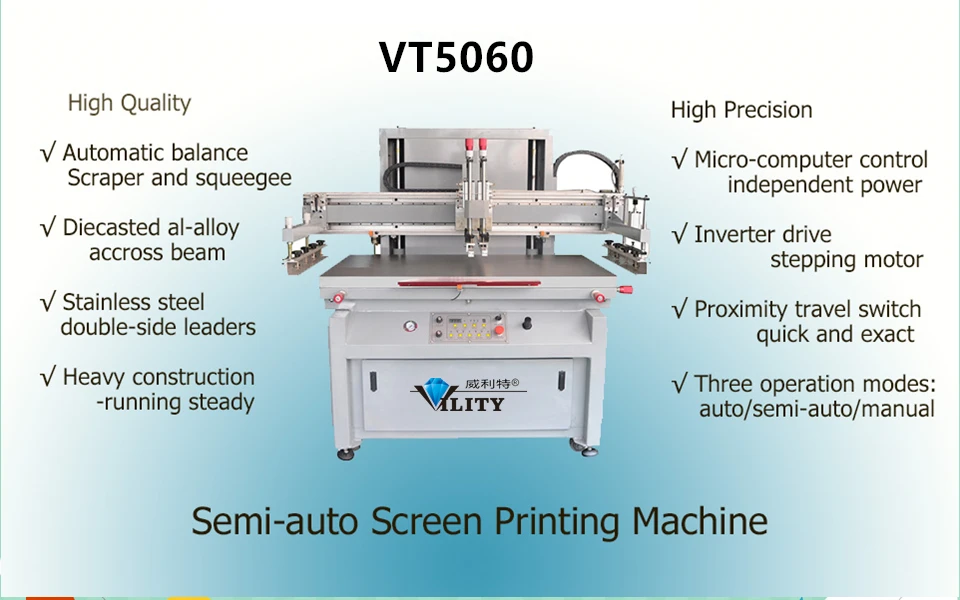 Semi Auto Single Color Vacuum Table Screen Printing Machine for Logo ...