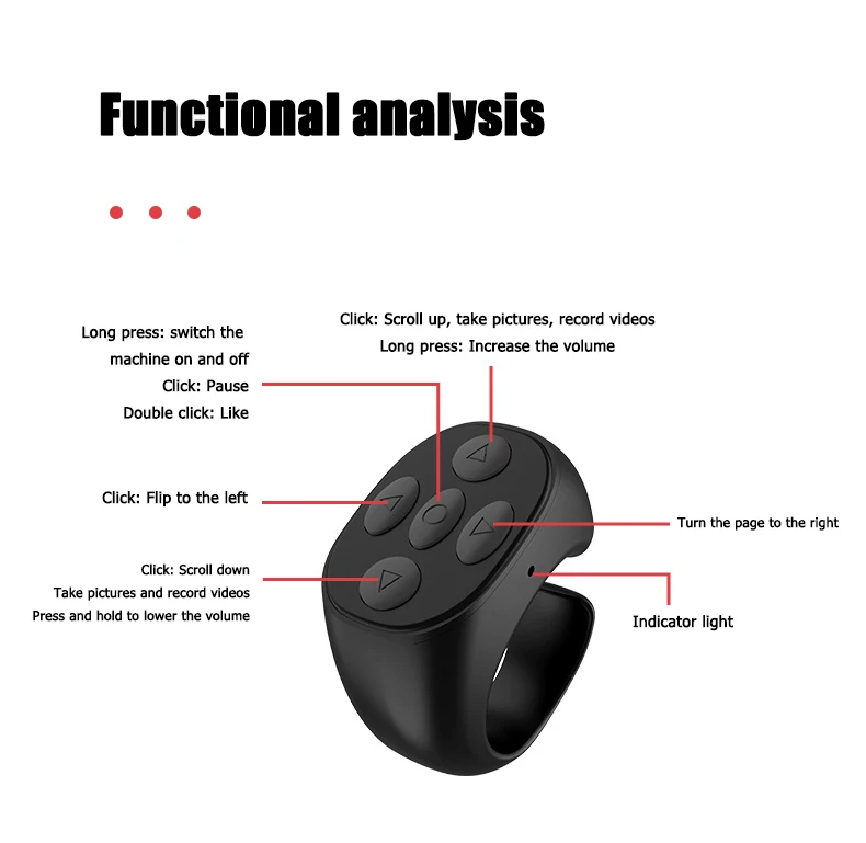 Tiktok Scroll Ring - Bluetooth Remote Control Smart Ring