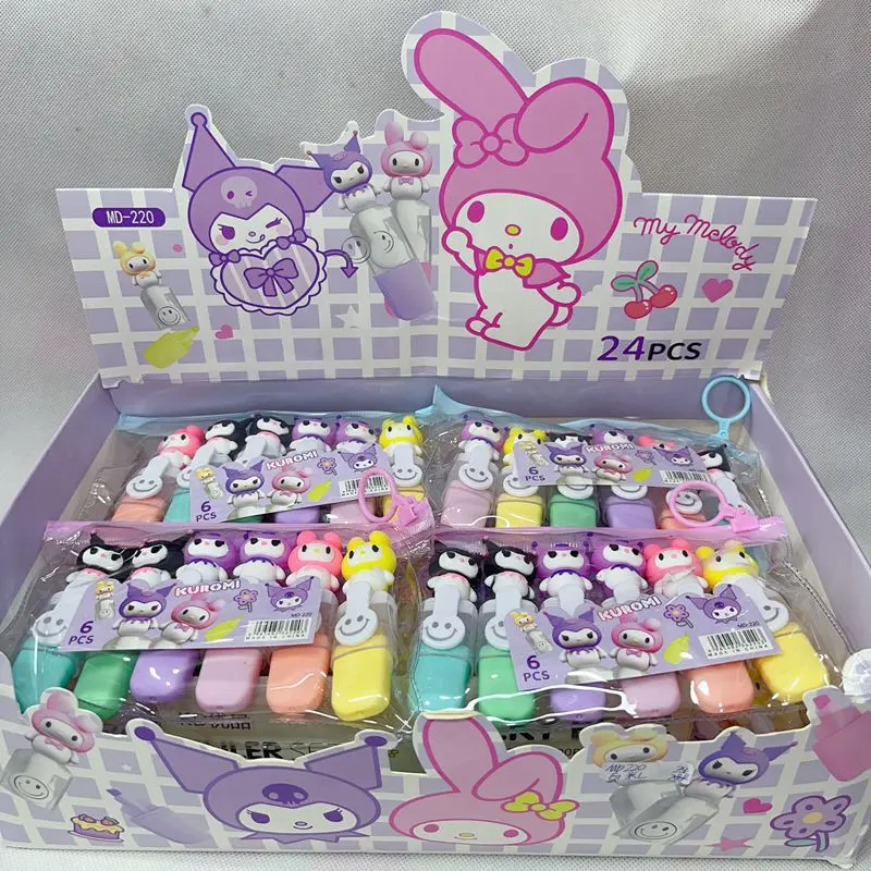 Mb1 24bag/box Kawaii Cartoon Creative Kuromi Highlighter My Melody ...