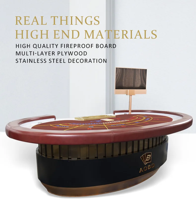 New Design Professional Baccarat Poker Table With Marble Edge ...