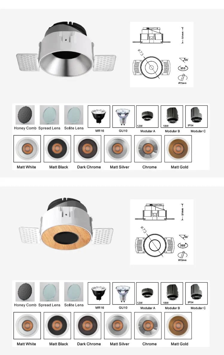 Mr16 Gu10 Fittings Adjustable Ceiling Led Downlight Fixtures Gu10 Spot ...