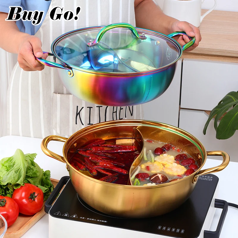Restaurant Induction Cooking Pot Divider Shabu Hotpot Stainless Steel ...