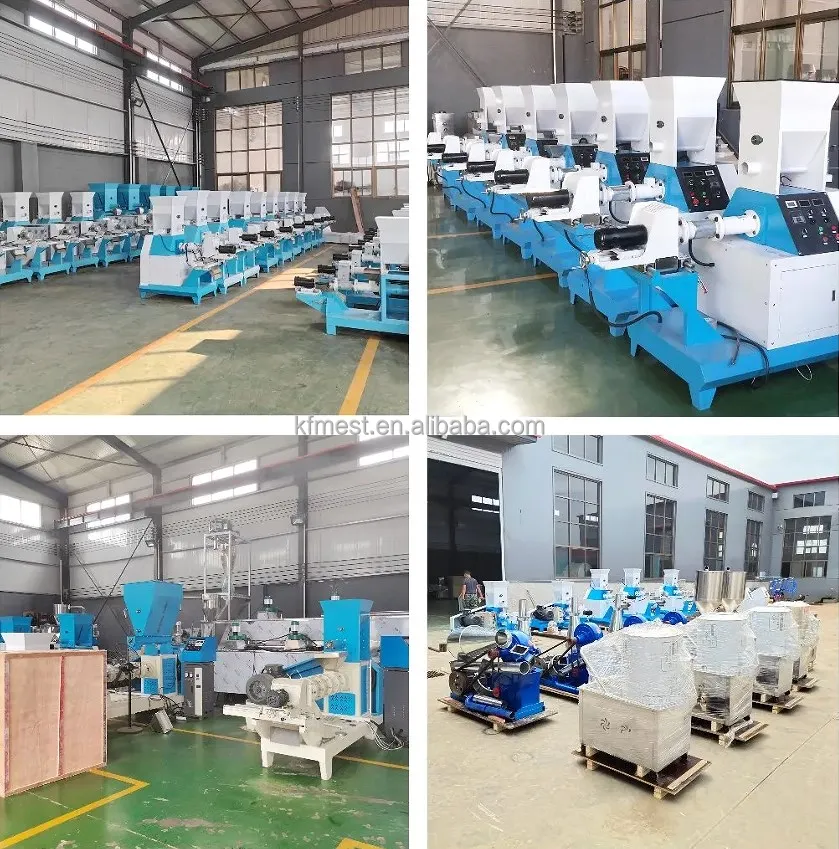 500KG/H Floating Fish Feed Extruder Machinery Wet Type Feed Pellet ...