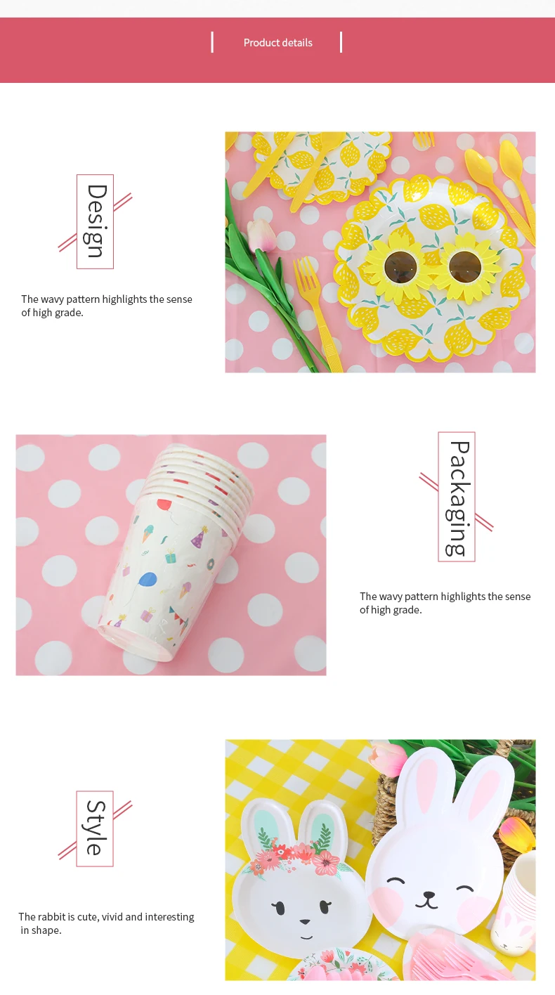 Ins Hot Disposable Plates Cups Forks Spoons Set Happy Birthday Wedding ...