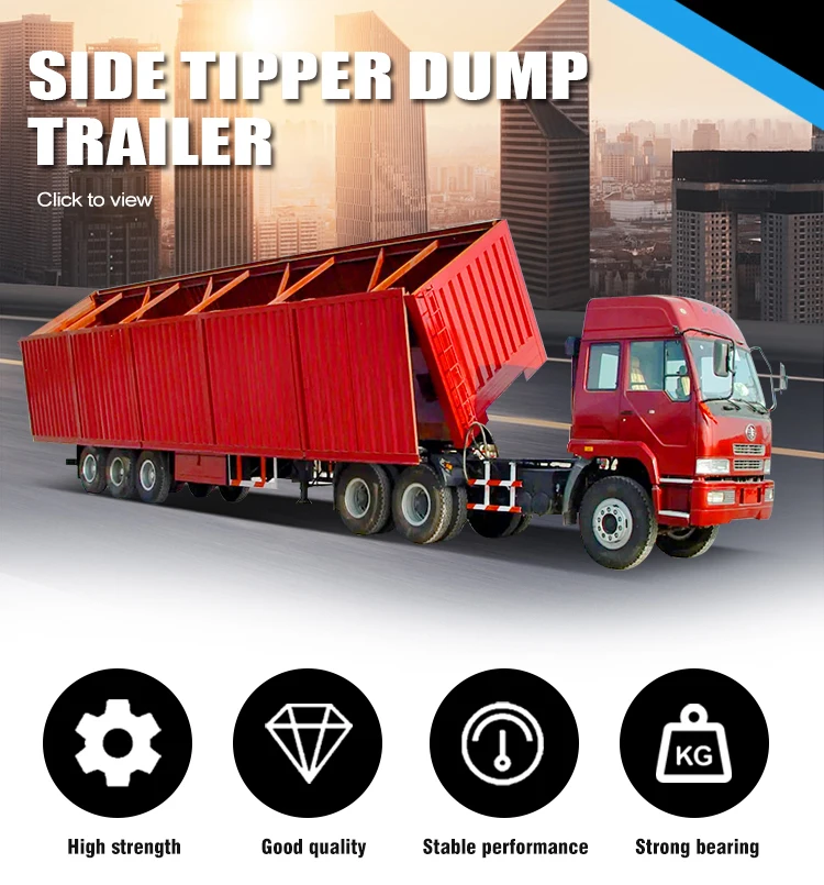 Heavy Duty 40cbm 50 Ton Side Dump Trailer Sand Tipper Truck Semi ...
