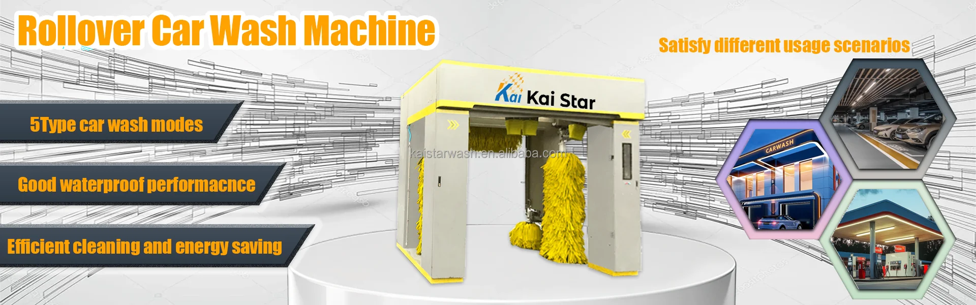 Kaistar Automatic Car Wash Machine Auto Washing System 5 Brushes Roll ...