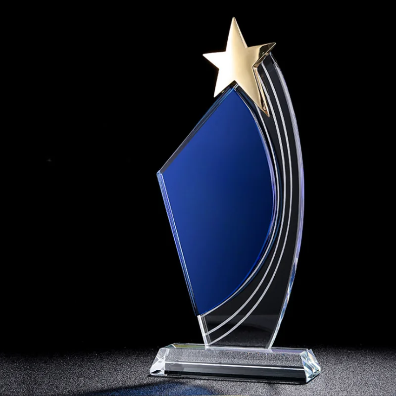 Wholesale Blank Glass Trophy Award Custom Crystal Glass Trophies With ...