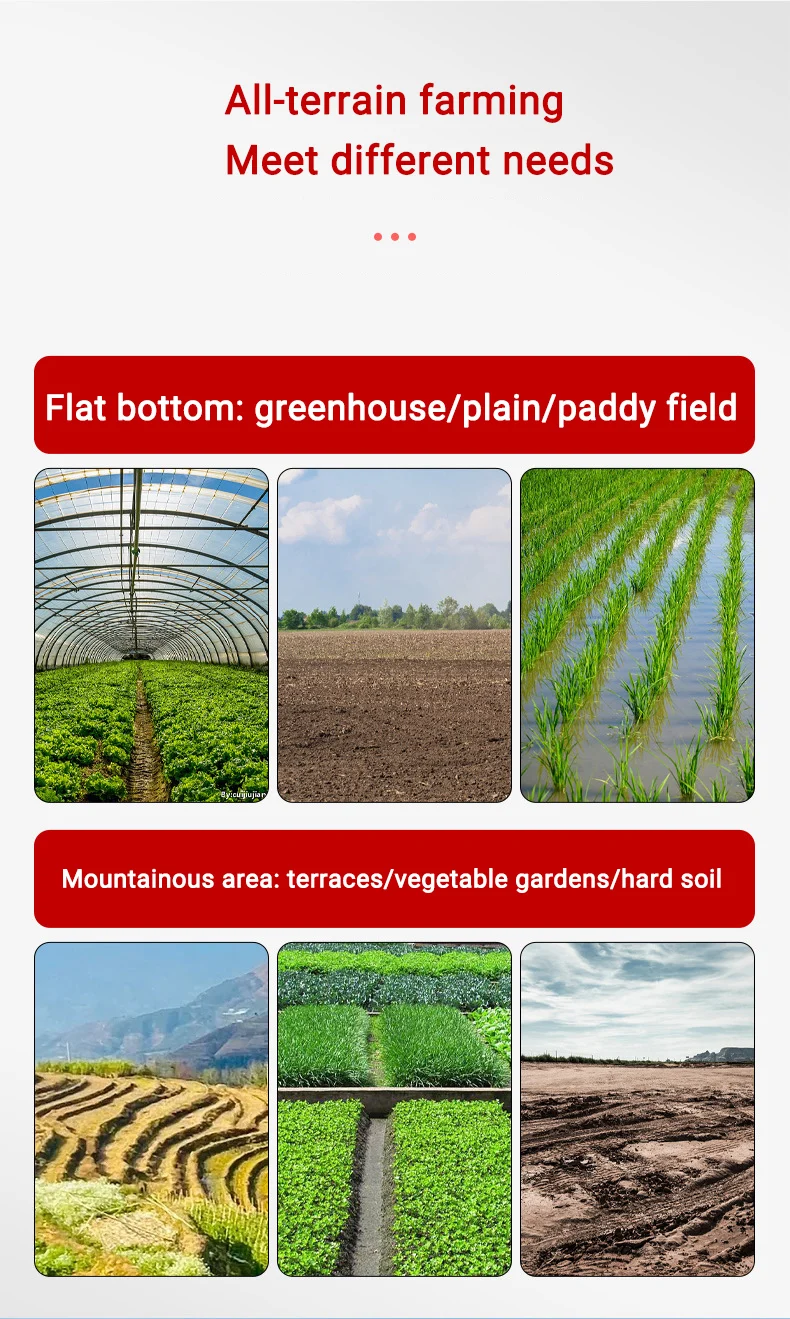 Four Stroke Paddy Field Hoeing Trenching Machine Plowing Land