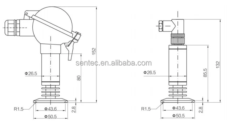 Diaphragm Pressure Sensor Sanitary 4-20ma Transmitter With Digital Display For Pharmaceutica ...