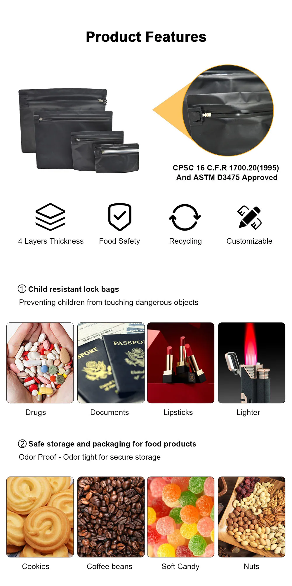 Biodegradable Child Resistant Exit Bags - Smell Proof