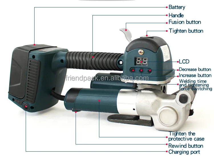 Large Tension Hand Friction Welding Strapping Machine Battery Electric ...