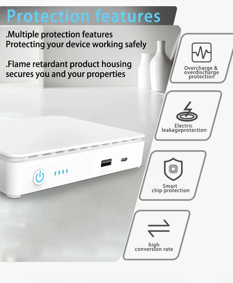 Mini UPS Uninterruptible Power Wifi Router CCTV Camera Battery BoxModem ...