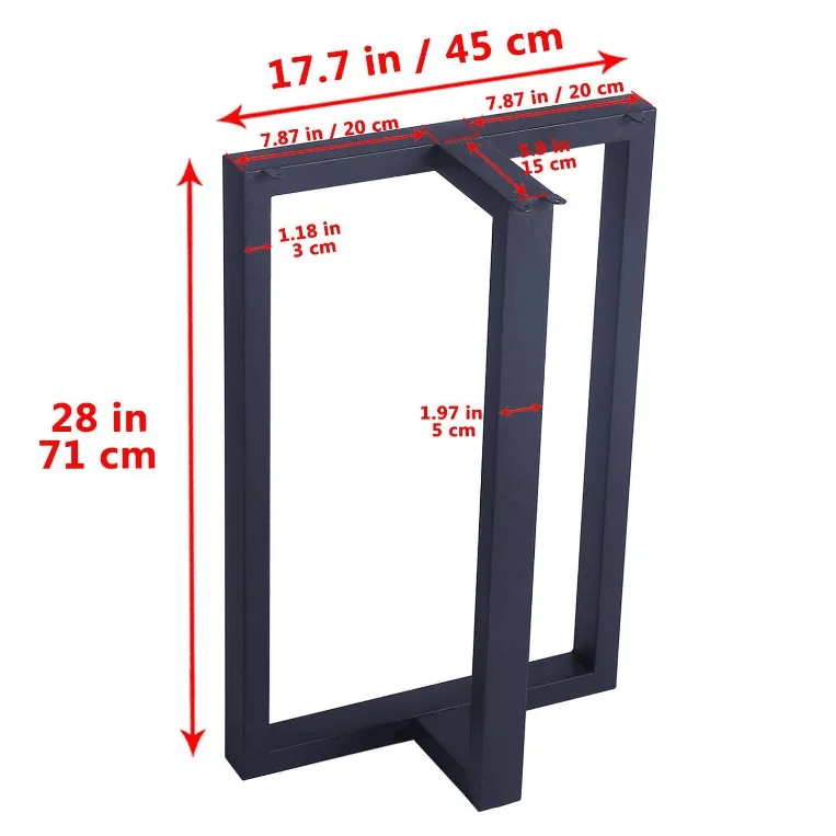 Table Legs Heavy Duty Furniture Office Dinning Desk Square Steel Coffee ...