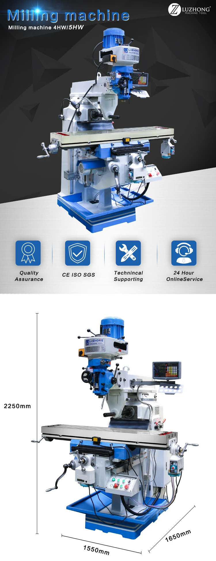 Metal Milling Machines Small Milling Machine Fresadora 5HW Vertical ...