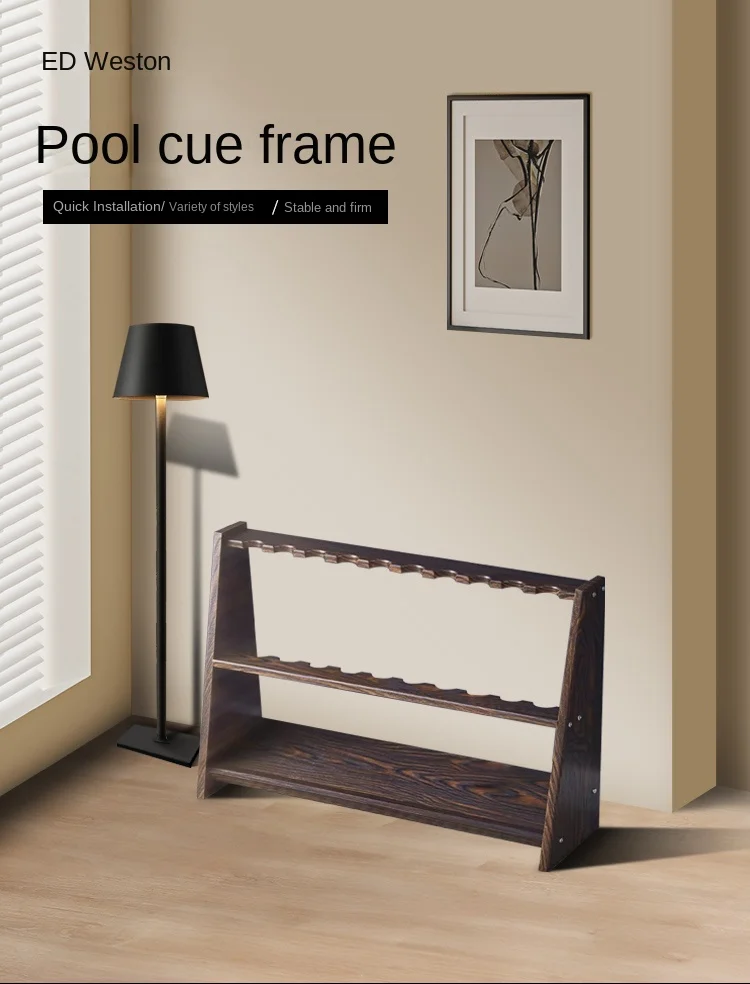 Wooden Cabinet Type Billiard Cue Sticks 12 Pool Cue Stand with Floor ...