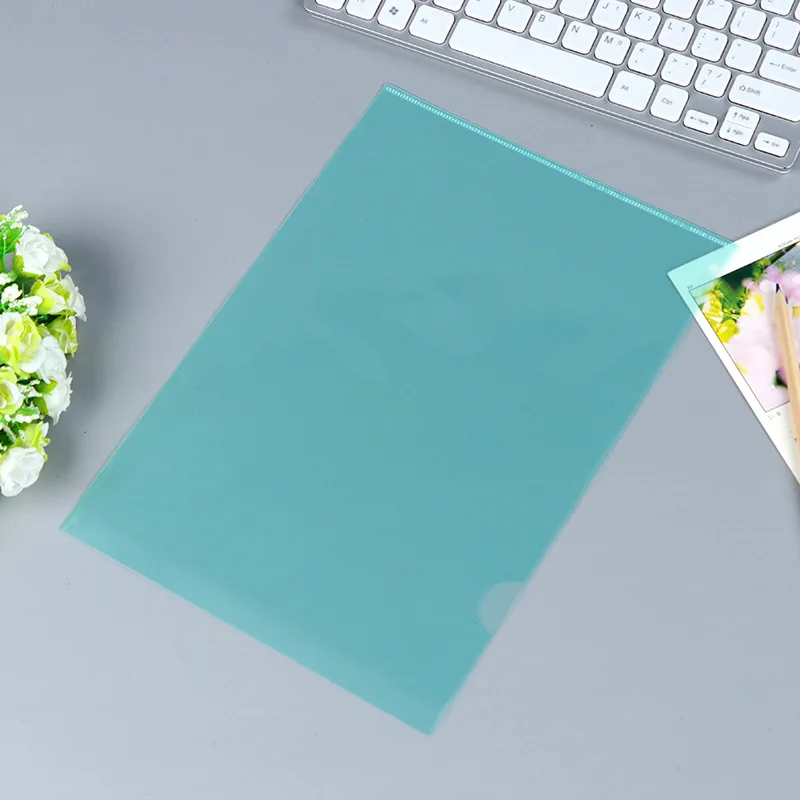 Custom Print A4 Plastic PP PVC Office Supplies - Clear L Shape File