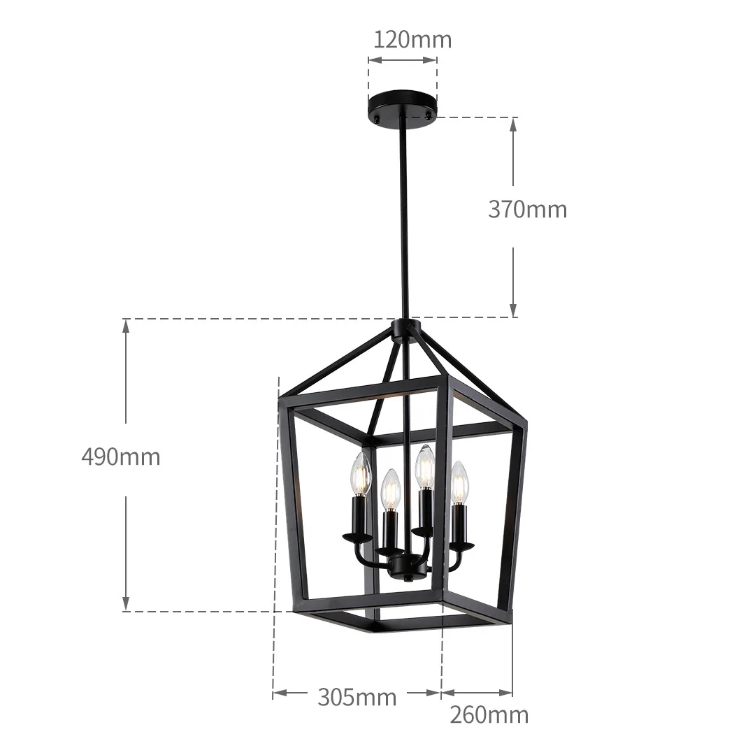 American Style Lights Retro Lantern Chandelier Lamp Dining Room Kitchen ...