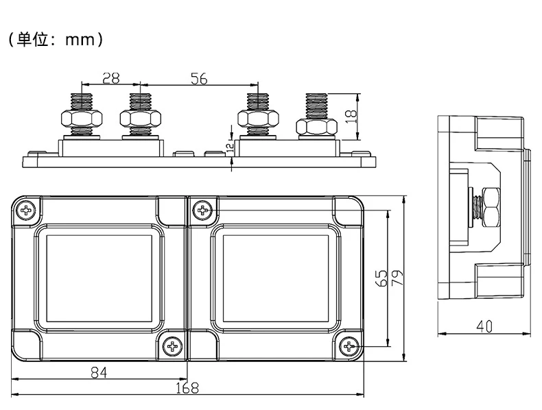 Heavy Duty Power Distribution Block - 600A 48V Bus Bar