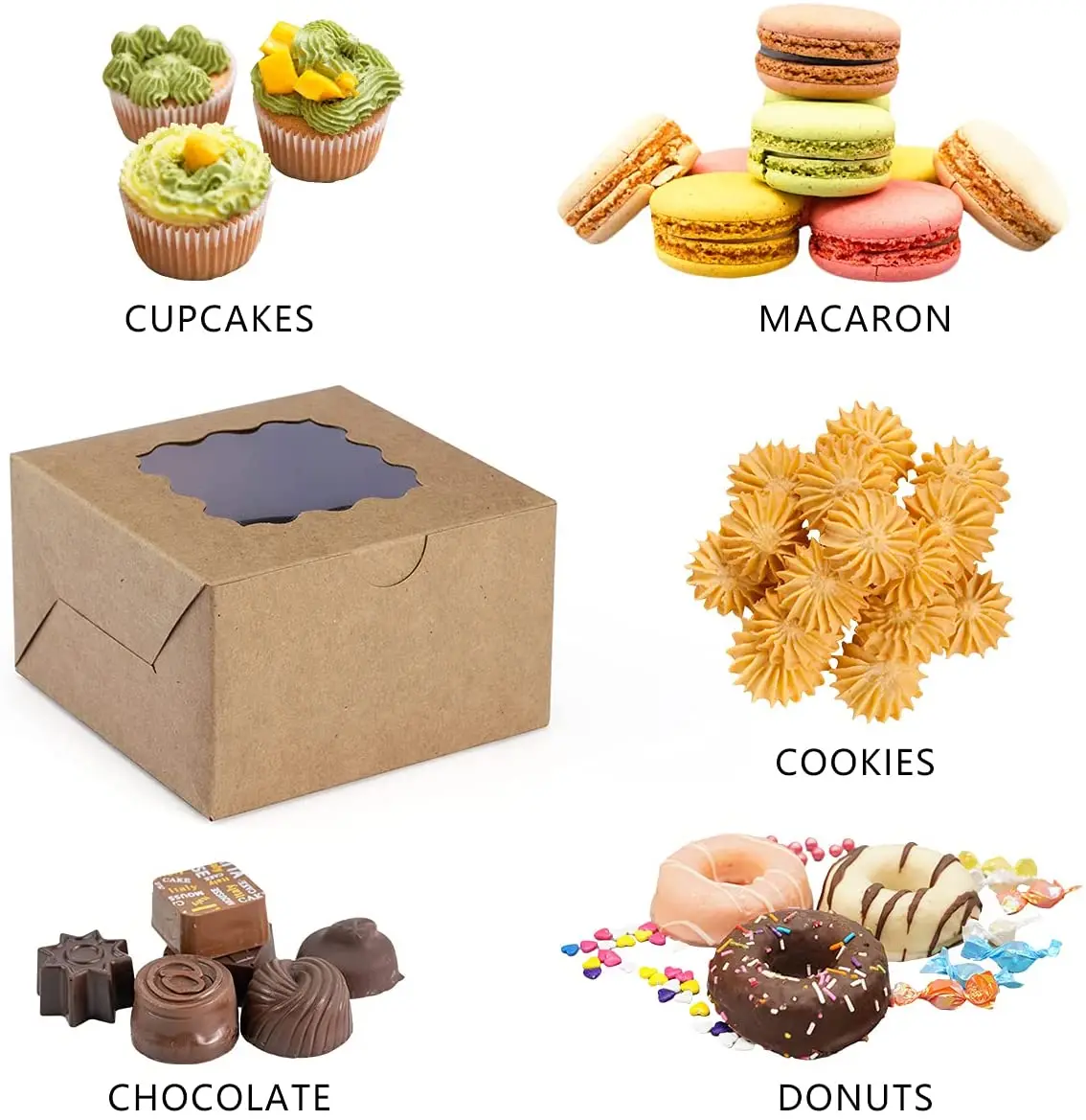 Custom Logos Stickers Decorations Mini Donuts Box For Dessert Shop Cafe ...