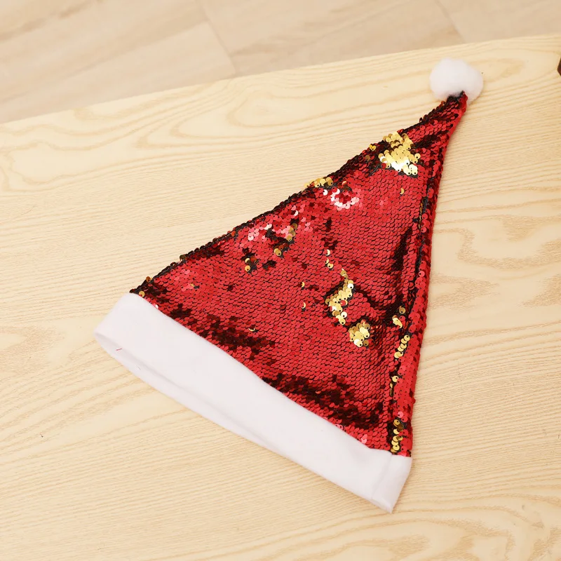 New Popular Unique Reversible Sequin Santa Hat Fancy Christmas Sequin ...