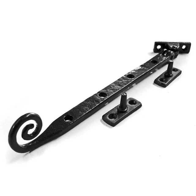 Antique Black Cast Iron Window Casement Stay With Curly Monkey Tail ...