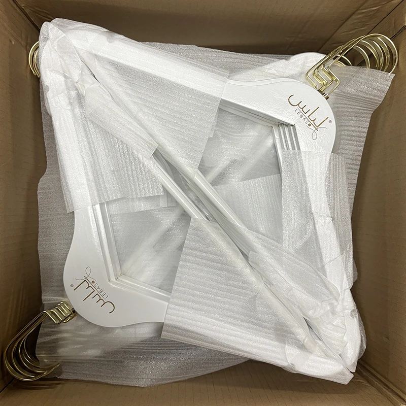 Custom LOGO Branded Black Hangers - Wood Gold Square Hook