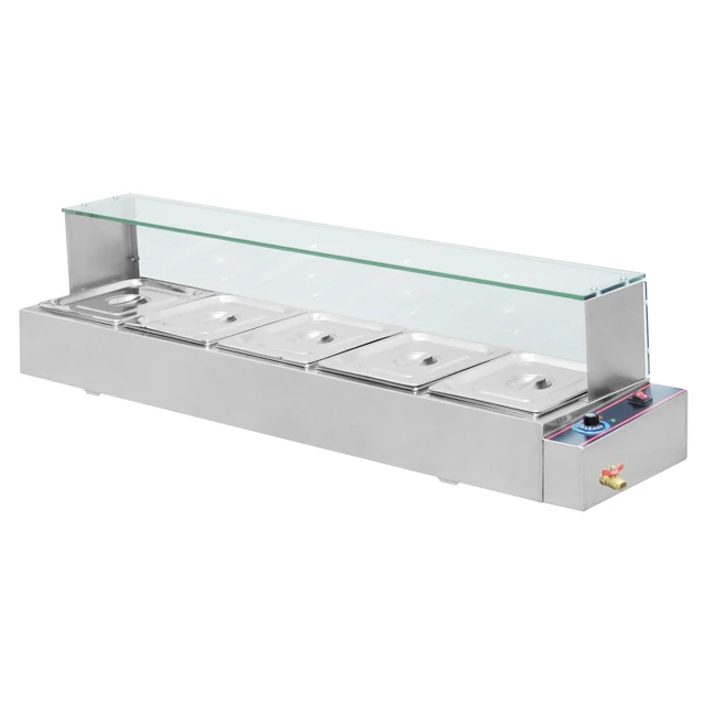 Hot Food Display Counter with Bain BBQ - 4 Pans Electric