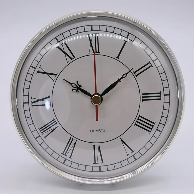 5 Inches Fit Up Insert Clock Roman Dial Silver Frame Plastic Quartz ...