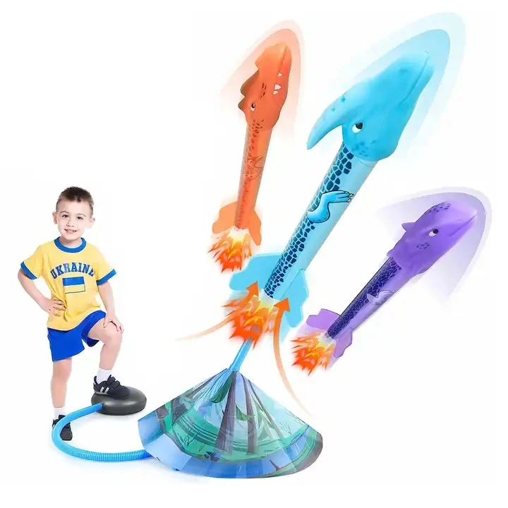 Dinosaur Rocket Toy Launcher For Kids Toys Rockets Soft Rubber With ...