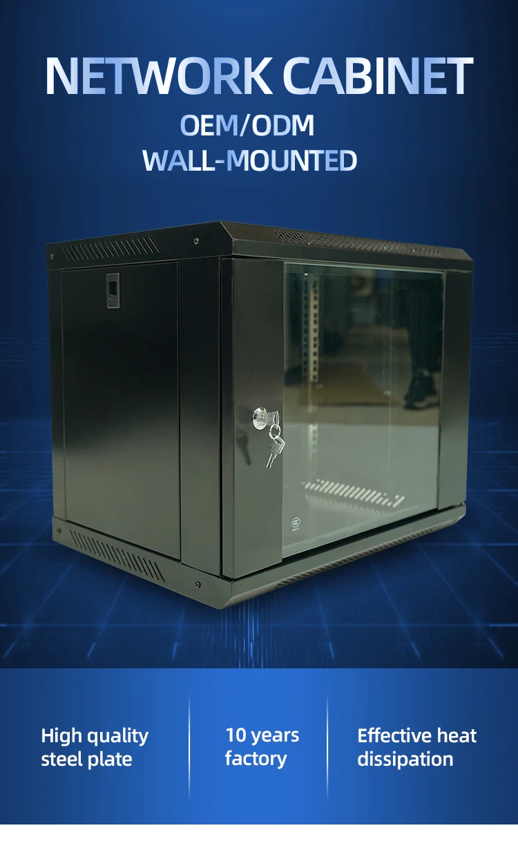 9U Wall Mounted Network Cabinet - Secure & Versatile Storage