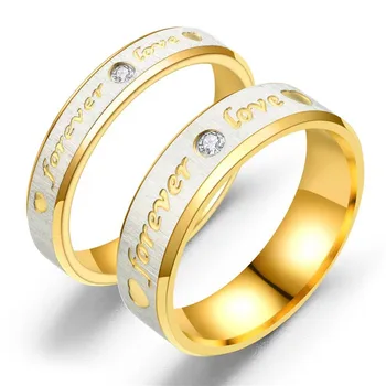 Personalized Shiny Micro Inset Diamond Wedding Rings Gold 18k Couple ...