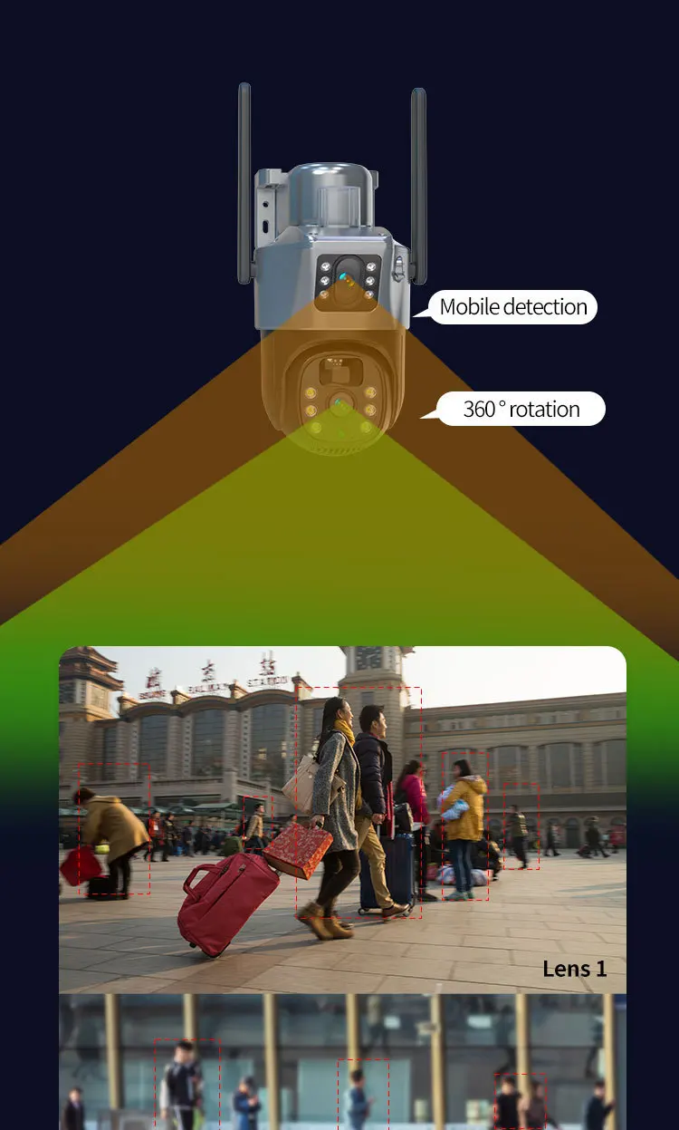 Three Eyes 4g V360 Solar Monitor 360 Degree Mobile Phone Remote Outdoor Night Vision Panoramic ...