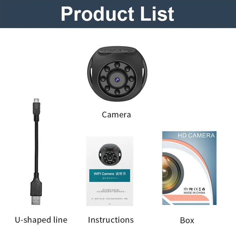 Mini Cctv Home Security Camera Wireless Night Vision Small Smart ...