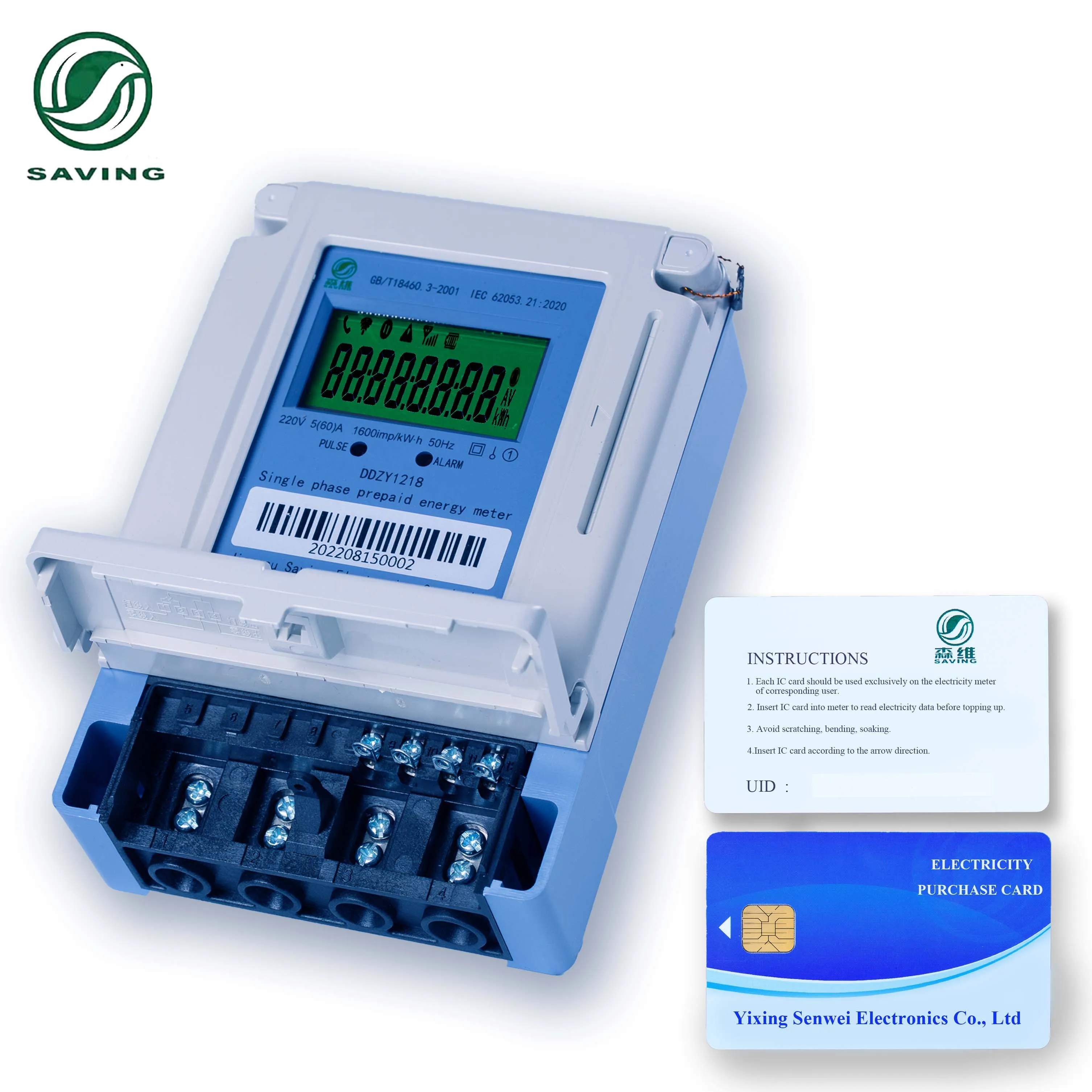 Single Phase Prepaid Electricity Energy Meter Prepaid System Electricity Meter Ic Control Smart ...