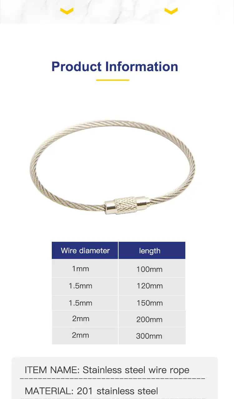 Steel Wire Rope Key Ring Conector,Aircraft Cable Key Ring Parts,Wire ...