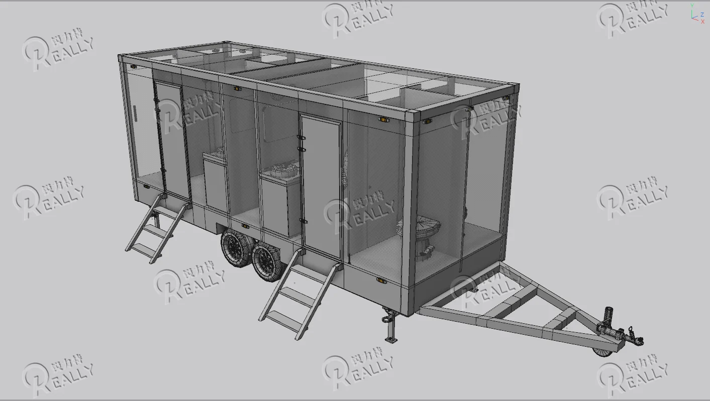WC Mobile Toilet Trailer - Luxury Portable Restroom for Sale