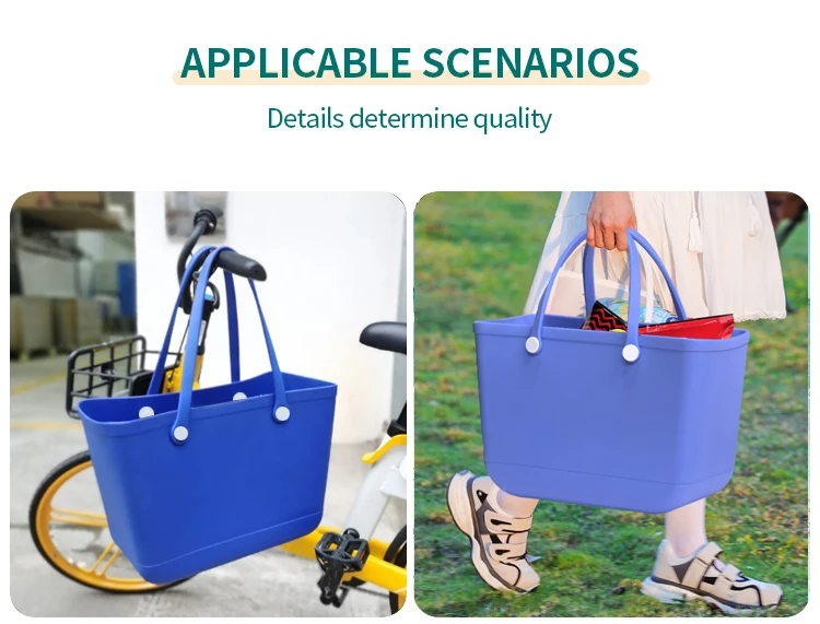 Custom New Design Summer Simple Silicone Handbag Tote Bag For Kids EVA ...