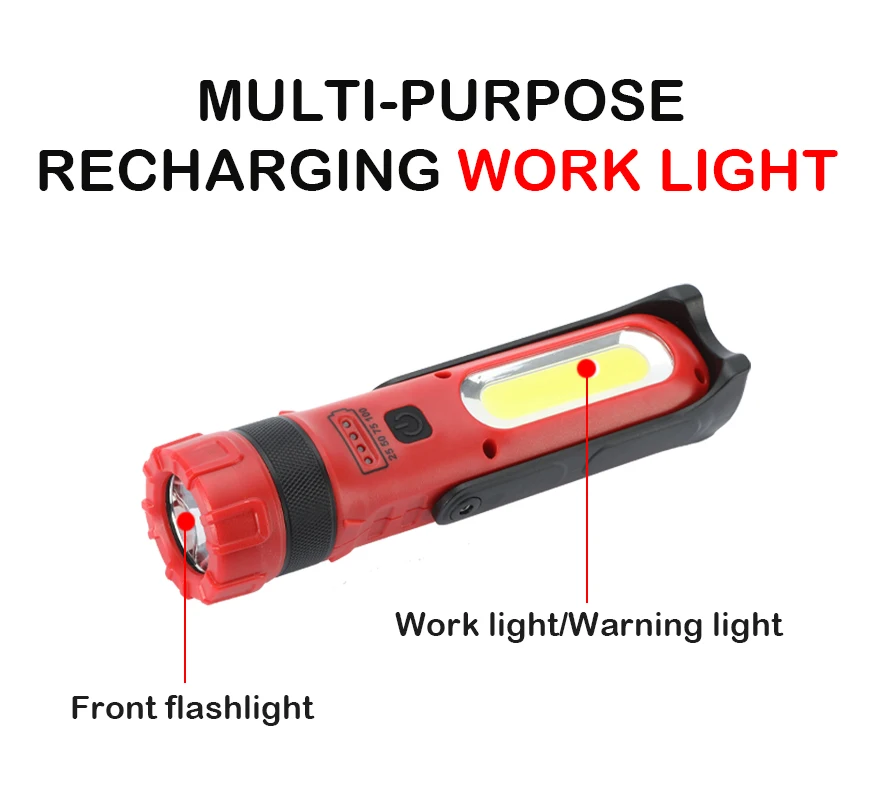 Cob Rechargeable Work Light For Camping Multifunctional Rotating Handle ...