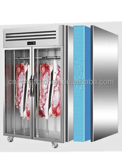 Vertical Meat Hanging Grocery Store Display Freezers Commercial For ...