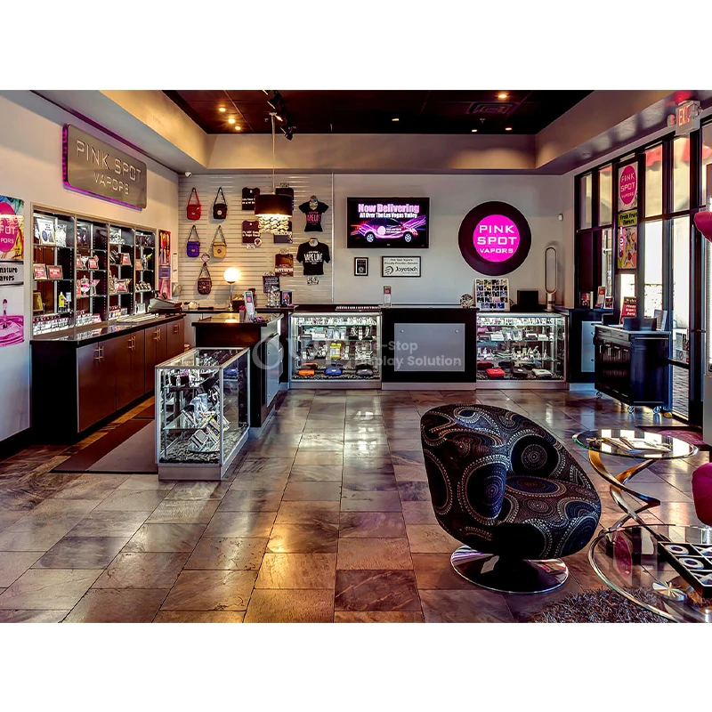 Custom Glass Showcase Checkout Counters Cashier Desk Cigarettes Display ...