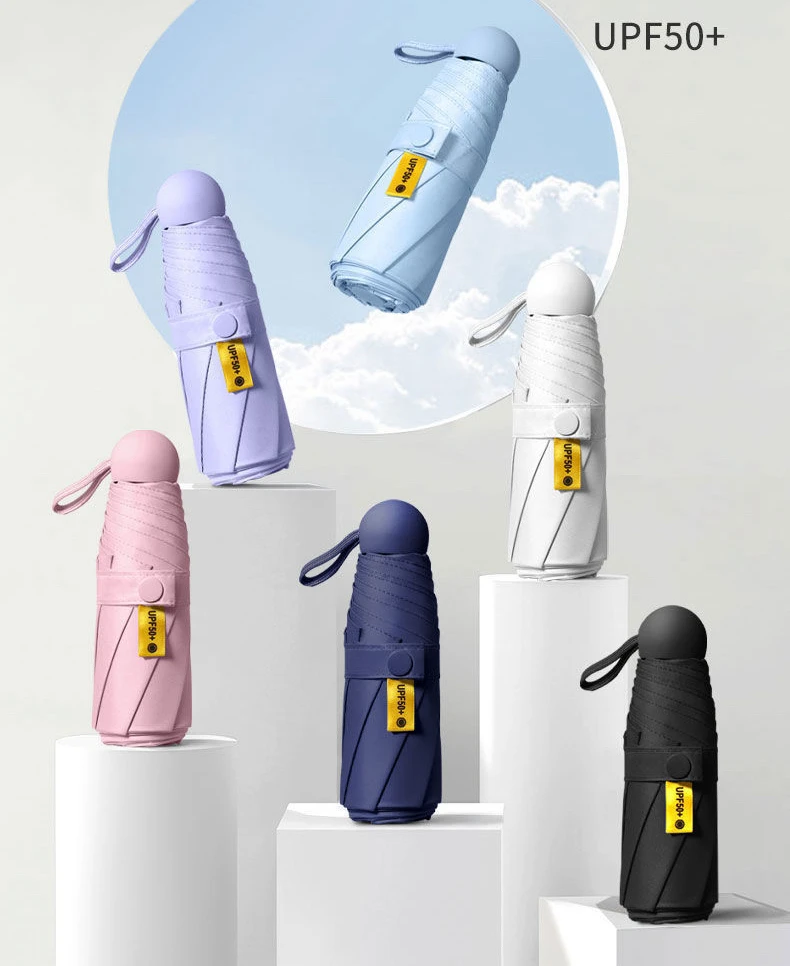 Promotional Pocket Windproof Mini Umbrella Five Folded Sun Rain Pocket ...