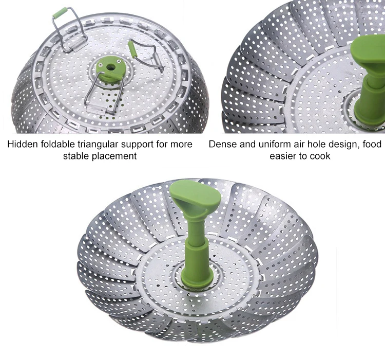 Collapsible Steam Cooking Insert Stainless Steel Expandable Steamer ...
