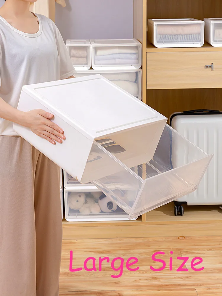 Home Organizers Plastic Stackable Drawers Storage Box For Clothing ...
