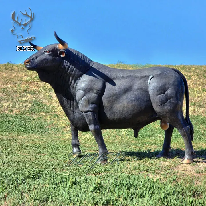 Life Size Fiberglass Cartoon Bull Statues Outdoor Garden High Quality ...