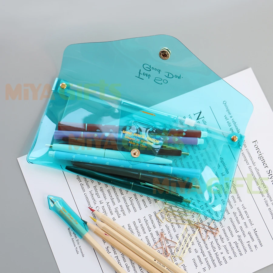 Custom Design Transparent PVC Plastic Pencil Pen Pouch Cosmetic Bag for ...