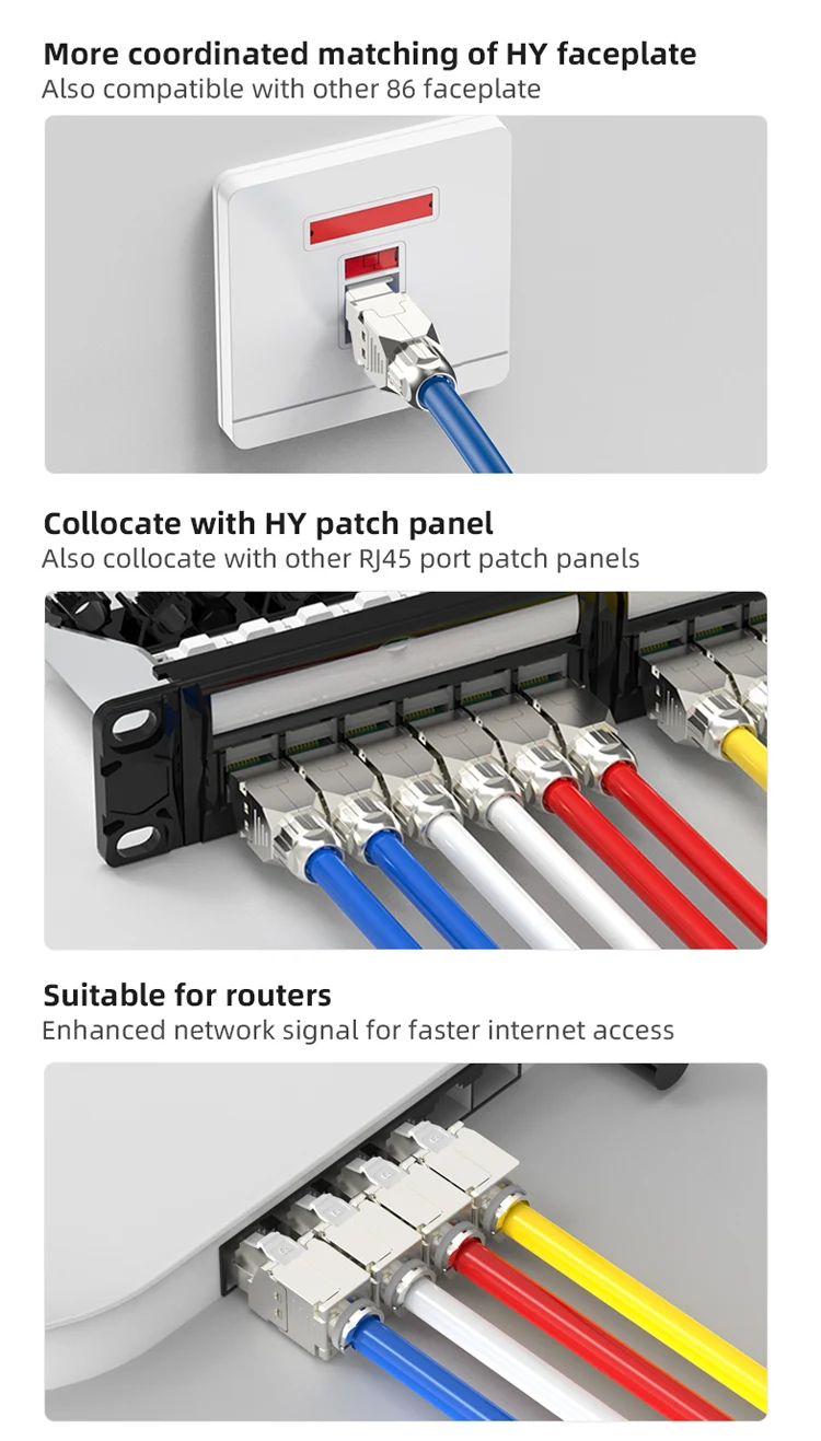 Zinc-Alloy Tool-less Cat7 RJ45 Field-Termination Shielded Ethernet RJ45 ...