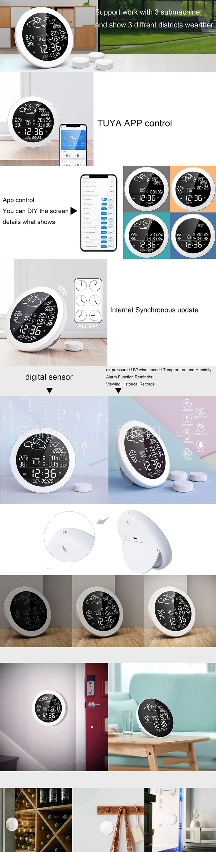 Smart Digital Alarm Clock with Weather Forecast Display