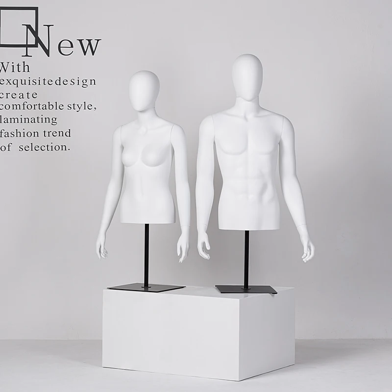 Half Upper Body Female Male Torso T-Shirt Clothes Display