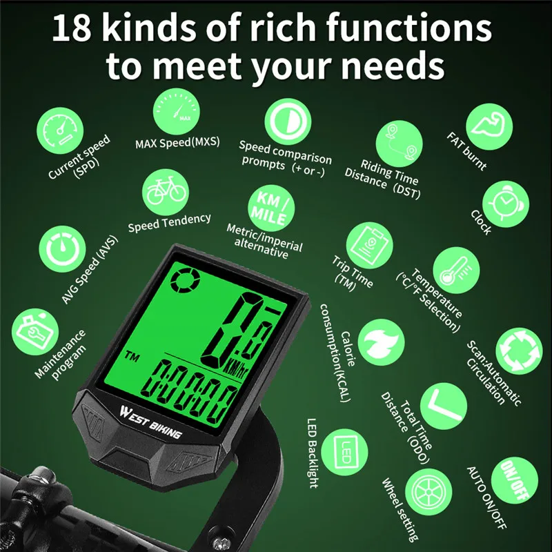 WEST BIKING Rainproof Bicycle GPS Computer - Smart & Multifunctional