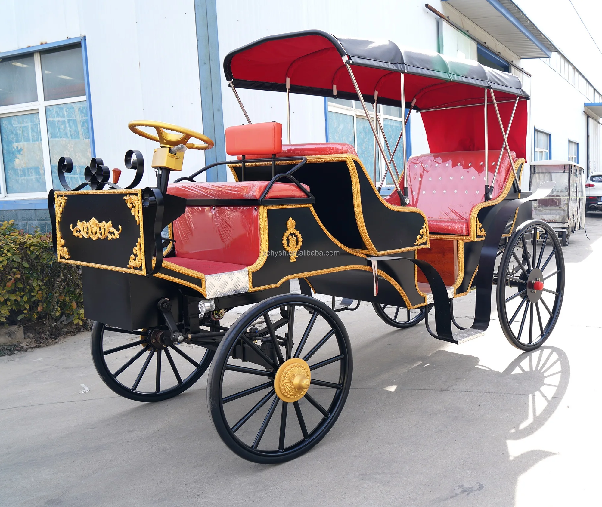 Classical Royal Chariot Cabriolet Soft Seat Princess Horse Carriage ...